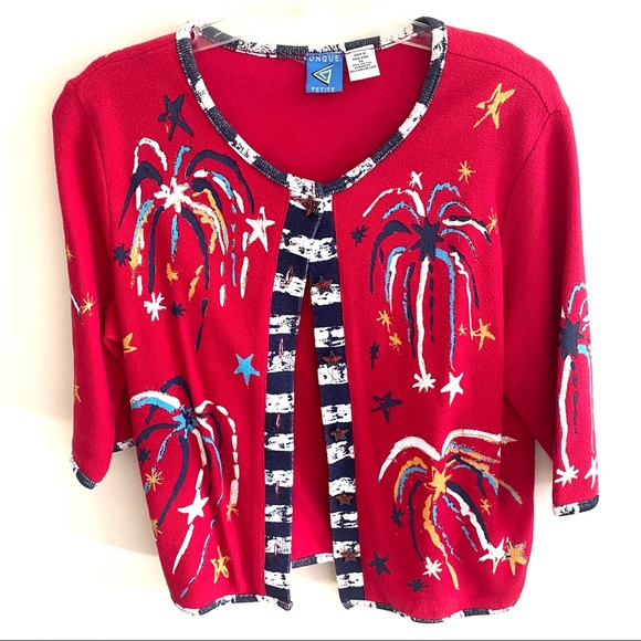 Onque Casuals | Jackets & Coats | Onque Casuals Patriotic Fireworks Red ...